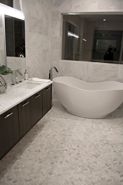 Carrara Herringbone Tile Venato Carrera Marble Mosaic Honed 1x2, 1 ...