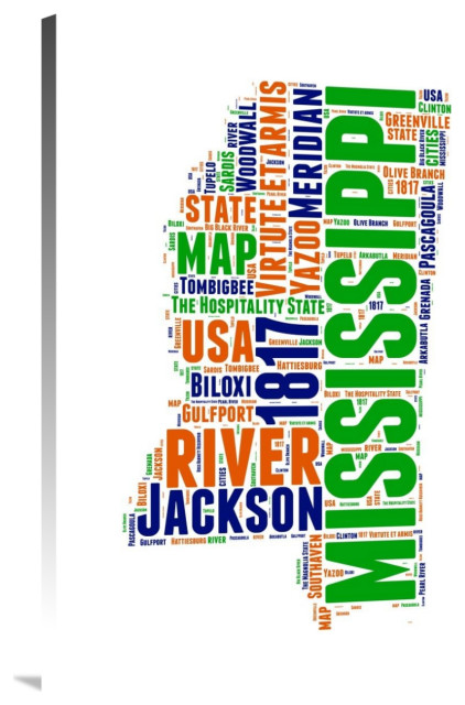 "Mississippi Word Cloud Map" Fine Art Print, 30" x 40" - Modern ...