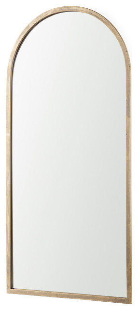 Giovanna Gold Metal Frame Arched Rectangular Wall Mirror, 49" x 24 ...