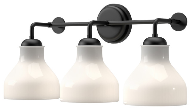 Westlake vanity,Matte Black | Glossy Opal Glass W22-1/2" x H10-3/4" x ...