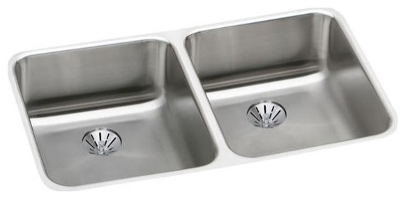 ELUHAD311855PD Lustertone Classic Stainless Steel ADA Sink with Perfect ...
