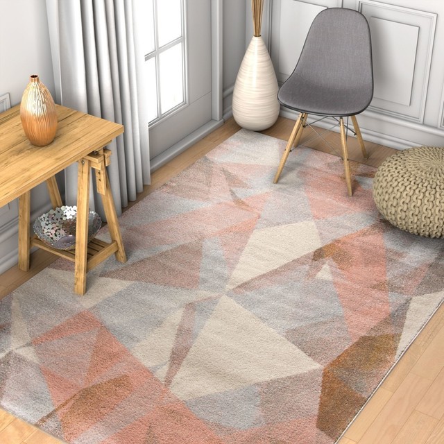 Well Woven Vettore Naomi Modern Geometric Pink Area Rug, 5'3"x7'3 ...