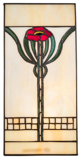 6 Wide X 12 High Poppy Window - Stained Glass Panels - by Meyda ...