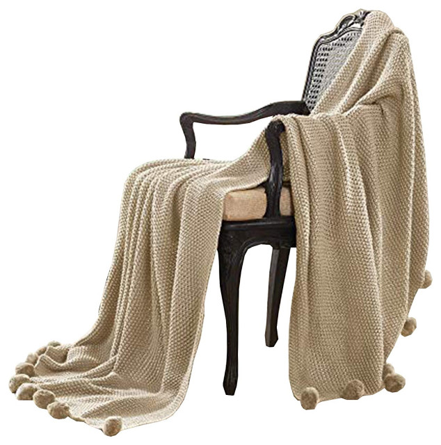 Dreux Cable Knitted Acrylic Throw with Seed Stitch Design The Urban ...