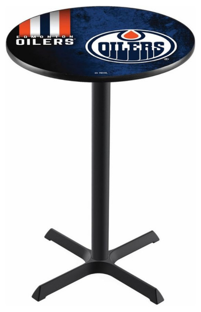 Holland L211 03 Edmonton Oilers 36x28" Pub Table - Black Wrinkle ...