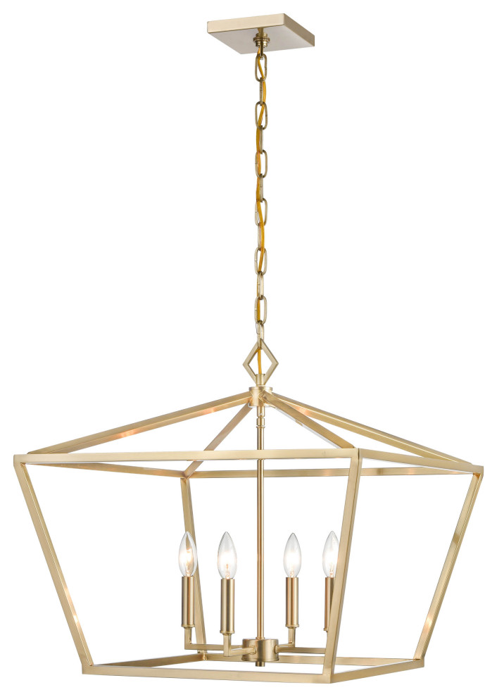 4-Light 23" Modern Gold Pendant - Transitional - Pendant Lighting - by ...