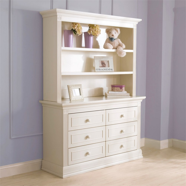 Baby Cache Montana Traditional Style Wood Hutch in White Finish ...
