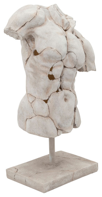 Cracked Torso Sculpture, White - Contemporary - Decorative Objects And ...