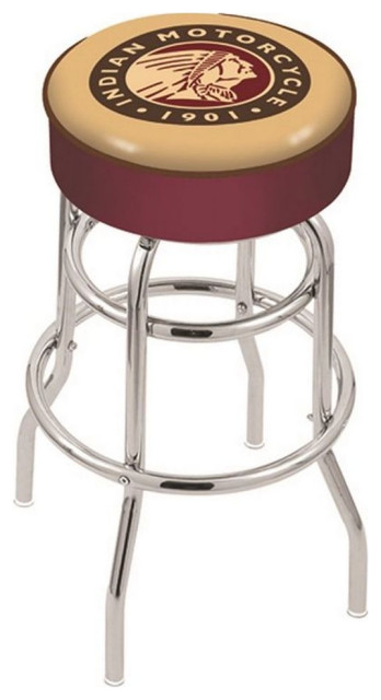 Holland L7C1 Indian Motorcycle 25" Double-Ring Counter Stool - Chrome ...