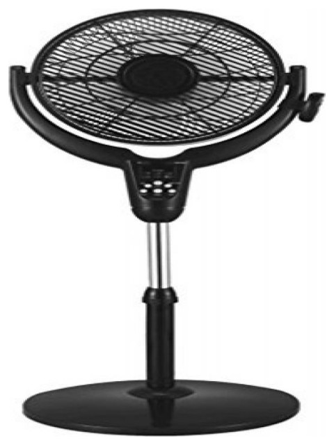 Optimus 14" Louver Rotating Oscil Pedestal Air Circulator, Remote, LED ...