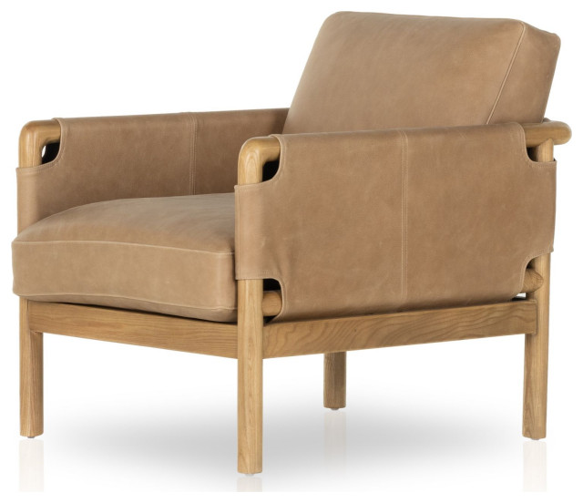 Navarro Palermo Drift Leather Chair - Midcentury - Armchairs And Accent ...