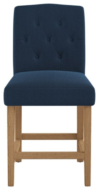 DHP Jane Parsons Upholstered Counter Stool with Tufting in Navy Blue ...