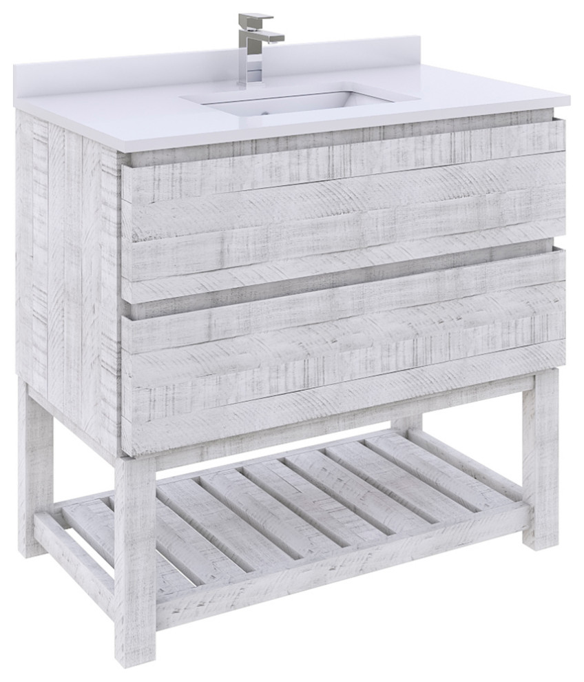 Fresca Formosa Floor Standing Open Bottom Vanity, 35" - Farmhouse ...