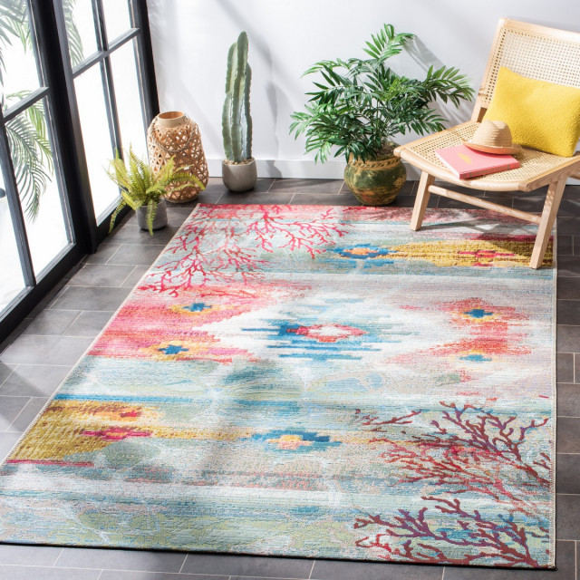 Safavieh Barbados Collection BAR554 Indoor-Outdoor Rug, 4'x6' - Beach ...