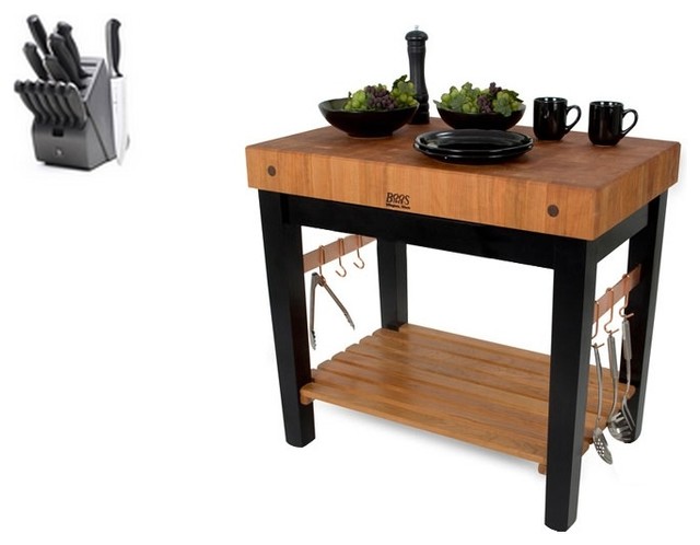 John Boos 24x24 Butcher Block and Henckels Knife Set - Transitional ...