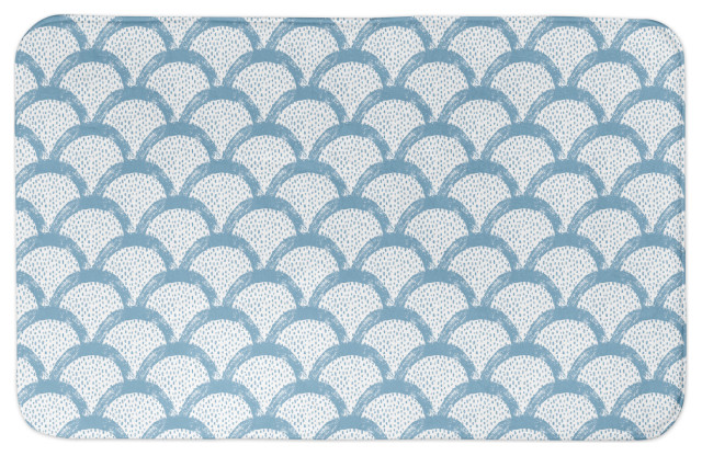 Blue Scallops 21x34 Bath Mat, 21x34 - Beach Style - Bath Mats - by ...