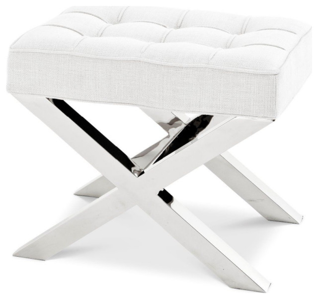 Off White X-Legged Stool | Eichholtz Beekman - Contemporary - Vanity ...