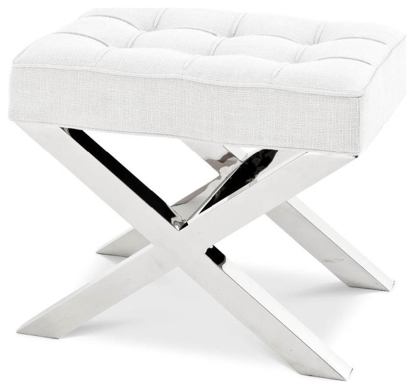 Off White X-Legged Stool | Eichholtz Beekman - Contemporary - Vanity ...