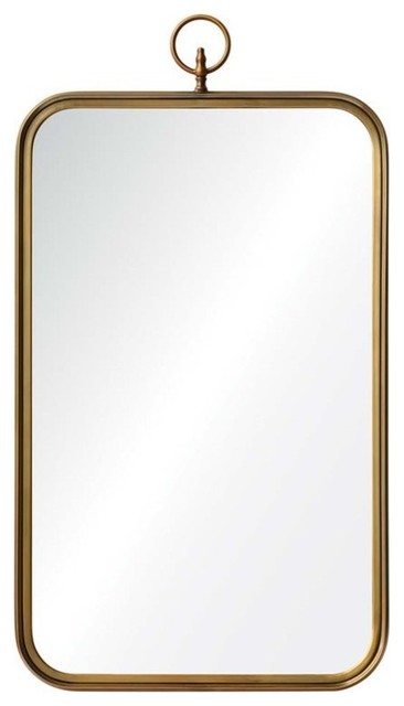 Hawthorne Collection Round Decorative Mirror in Brass - Transitional ...