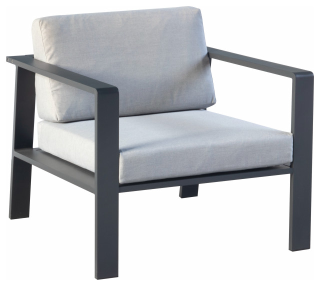 Higold 3801 Nofi 4 Pieces Aluminum Outdoor Conversation Sofa Set ,Gray ...