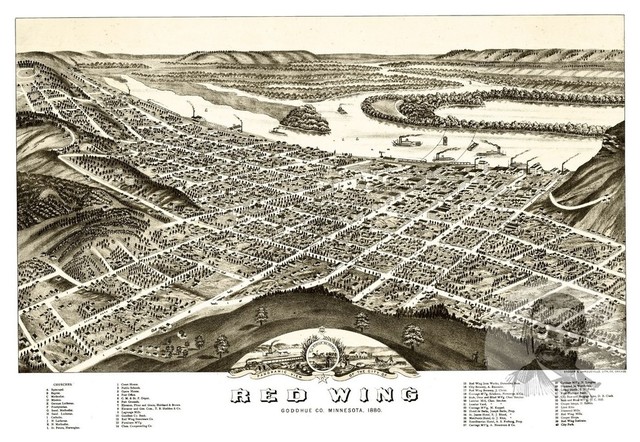 Old Map of Red Wing Minnesota 1880, Vintage Map Art Print, 12"x18 ...