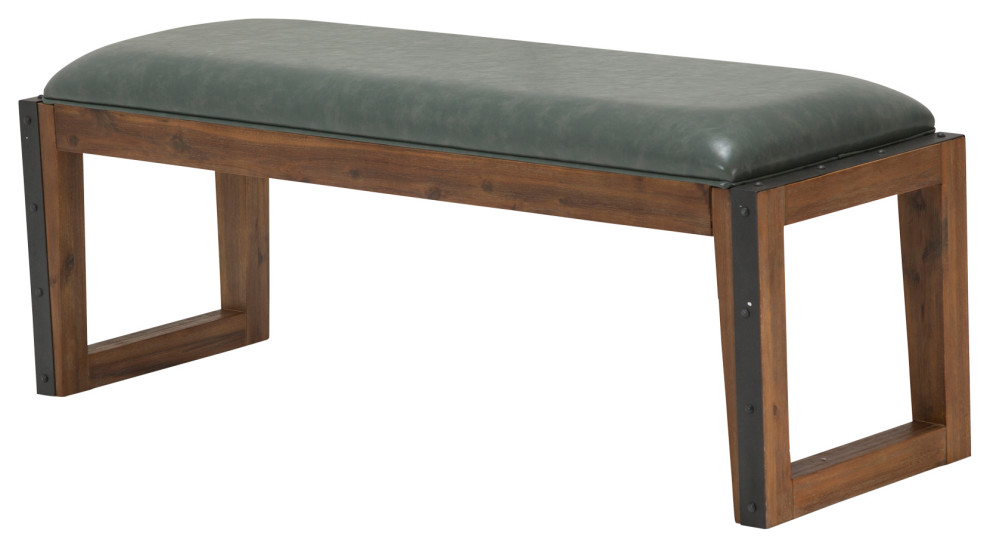 Brooklyn Walk Dining Bench, Burnt Umber - Industrial - Dining Benches - by Michael Amini | Houzz