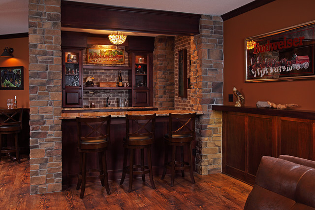 Irish Pub Style Basement Finish - Rustic - Basement - Minneapolis - by ...