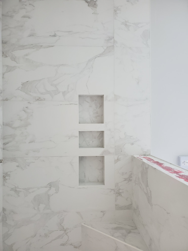 Luxurious Shower done with 24x48 Porcelain Tiles - Modern - Other - by ...