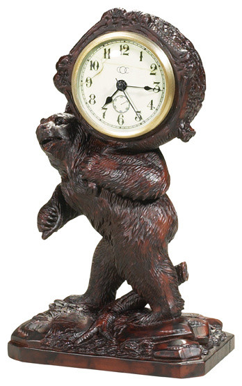 Smiling Bear Clock - Rustic - Desk And Mantel Clocks - by ...