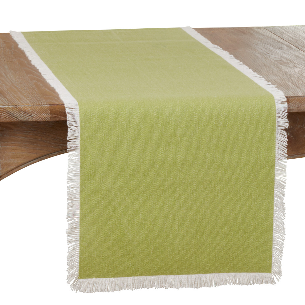 Table Runner With Fringe Border Design - Contemporary - Table Runners ...