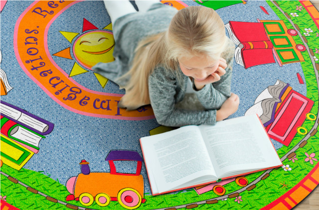 Flagship Carpets FE170-27A 6' Round Reading Is The Engine Educational ...
