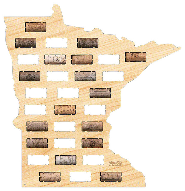 Minnesota Wine Cork Map - Contemporary - Wall Accents - by Home Wet Bar ...