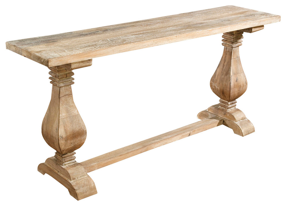 Baluster Console Table, Weathered Sand Finish - Traditional - Console ...