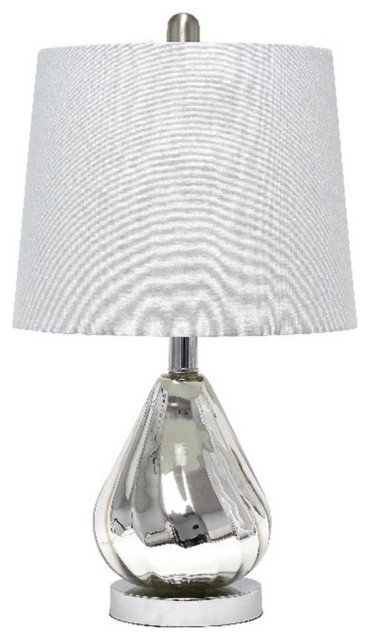 Elegant Designs Chrome Ripple Table Lamp with Grey Shade - Transitional ...