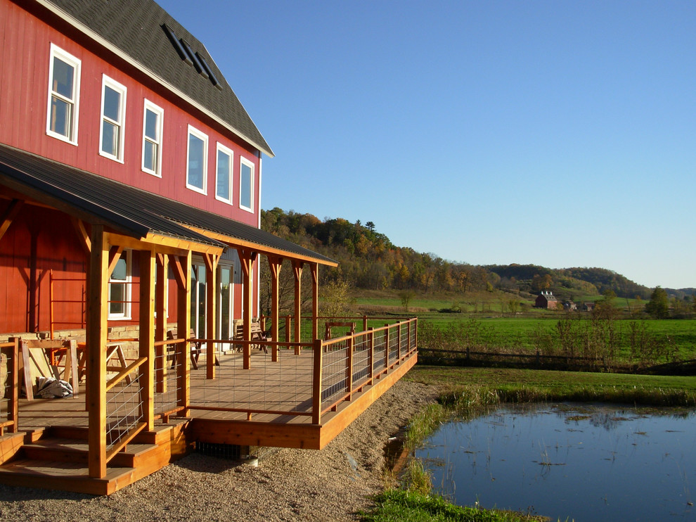 Rear porch over looking pond - Farmhouse - Deck - Chicago - by Widler ...