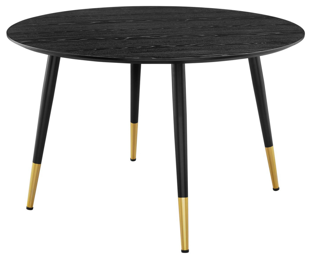 Dining Table, Round, Wood, Black, Modern, Cafe Bistro Restaurant ...