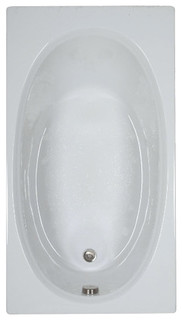 60"L x 32"W WaterTech Rectangular Bathtub, White - Contemporary ...