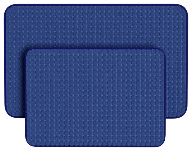 2-Piece Bathroom Rug Set Nonslip Woven Jacquard Fleece Memory Foam ...