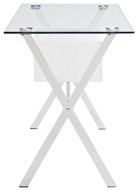 Stasis Glass Top Office Desk - Contemporary - Desks And Hutches - by ...