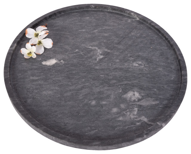 Decorative Round Marble Tray - Contemporary - Serving Trays - by ...