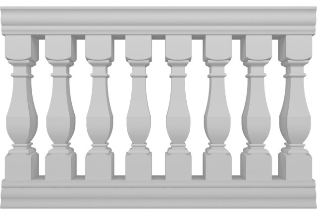 Fiberthane Arcadian Balustrade Railing Kit, Style N, 42"h X 5'l ...