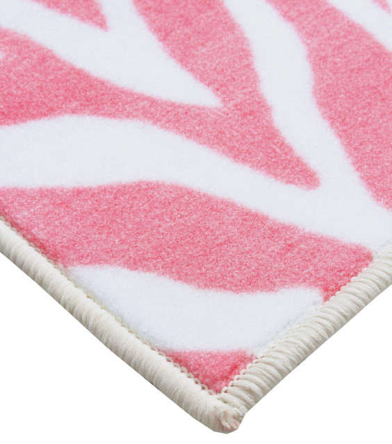 Zebra Light Pink for Dining Room, Area Rug, 5' x 8' - Contemporary ...