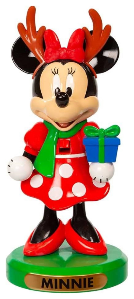 Kurt Adler Disney Minnie Mouse with Antlers and Present Nutcracker, 6 ...