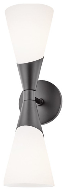 Mitzi Parker 2-LT Wall Sconce H312102-BLK - Black - Transitional - Wall ...