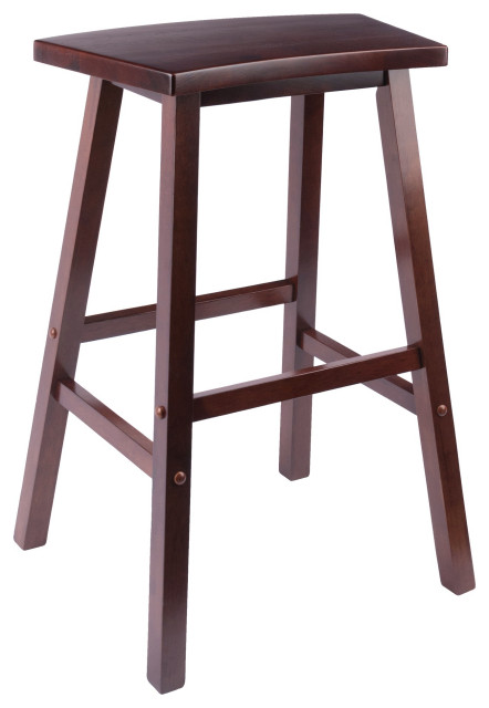 Katashi Fan Shape Bar Stool, Walnut - Transitional - Bar Stools And ...