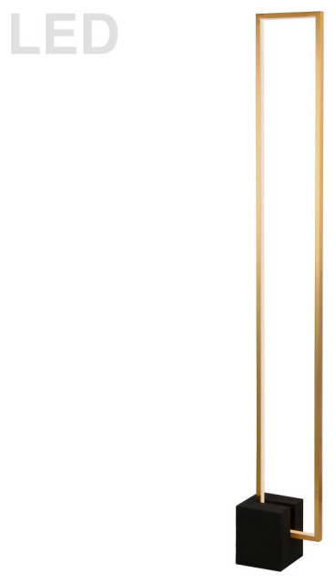 Florence LED Floor Lamp 34W Aged Brass Matte Black Concrete Base ...