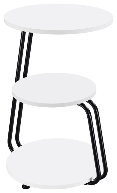 Hilly 3-tier Round Side Table White and Black - Transitional - Side ...