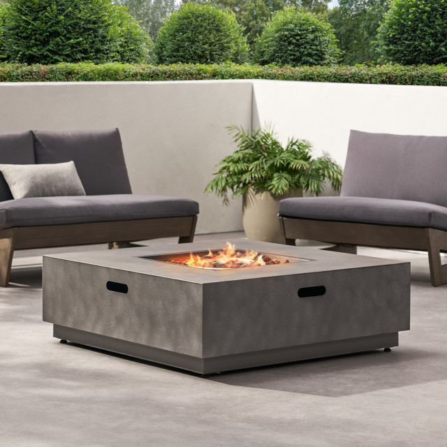 Jasmine Outdoor 50,000 BTU Square Fire Pit, No Tank Holder ...