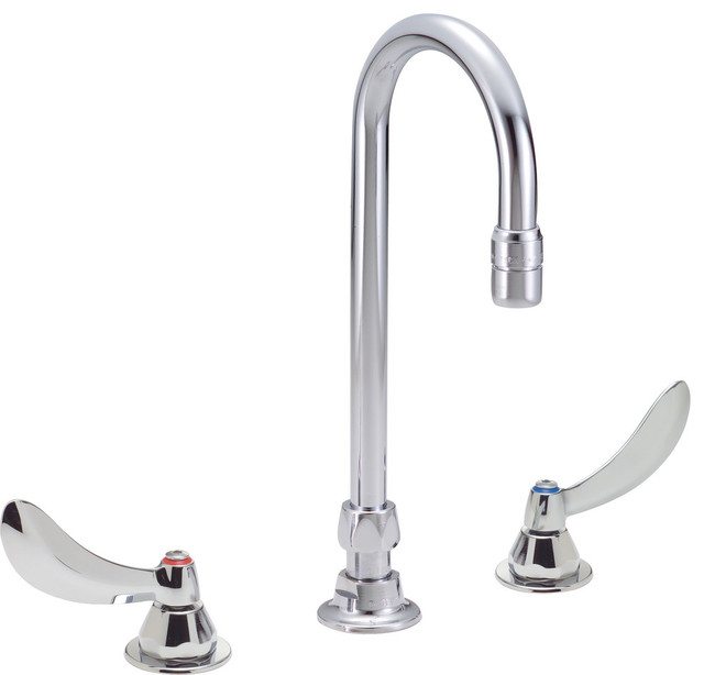 Delta 1.5 GPM 3-Hole Faucet, Double Lever Handle, Chrome - Contemporary ...