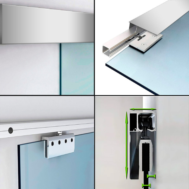 Sliding Glass Door With Faceted Stone ALU100, 36"x84" - Contemporary ...